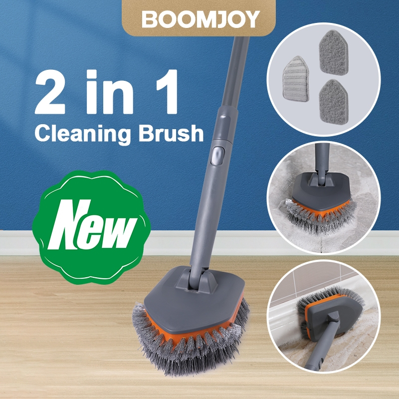 BOOMJOY 3 In 1 Cleaning Brush Long Handle And Bathtub Scrubber Set ...