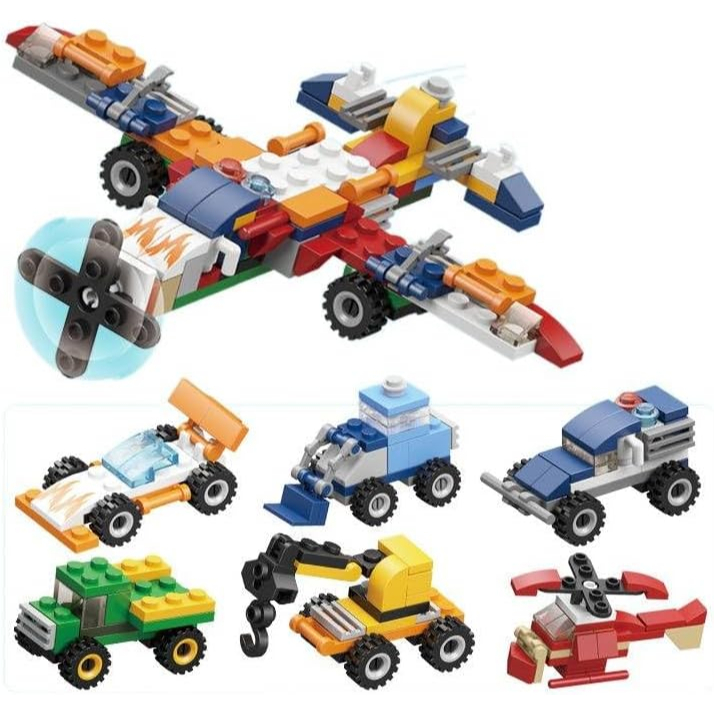 6 in 1 Mini Building Blocks Cars Sets Toys 12 Packs, Micro Mini Cars ...