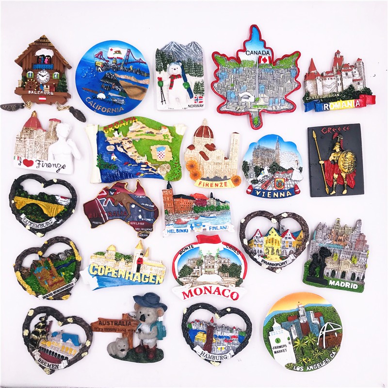 European Luxembourg Landmark Fridge Magnets Heart Shape Tourism ...