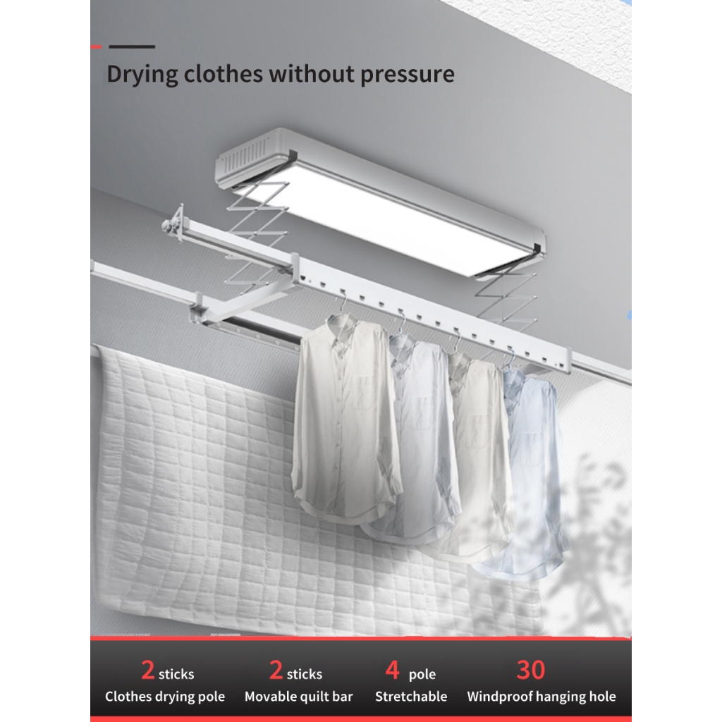Ceiling Clothes Hanger Electric Clothes Hanger Xiaomi app 遥控 Lifting ...