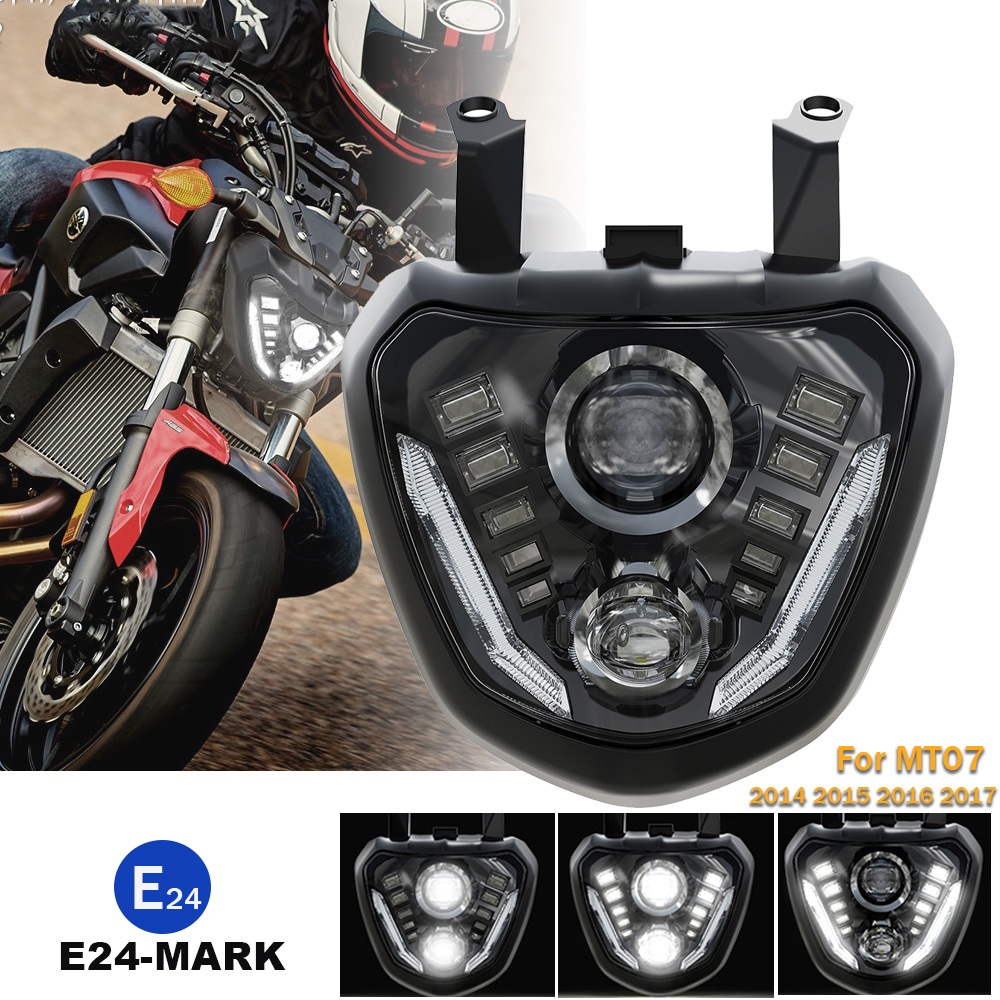 Headlight MT07 2014-2017 LED Headlamp E-mark Projector DRL Assembly ...