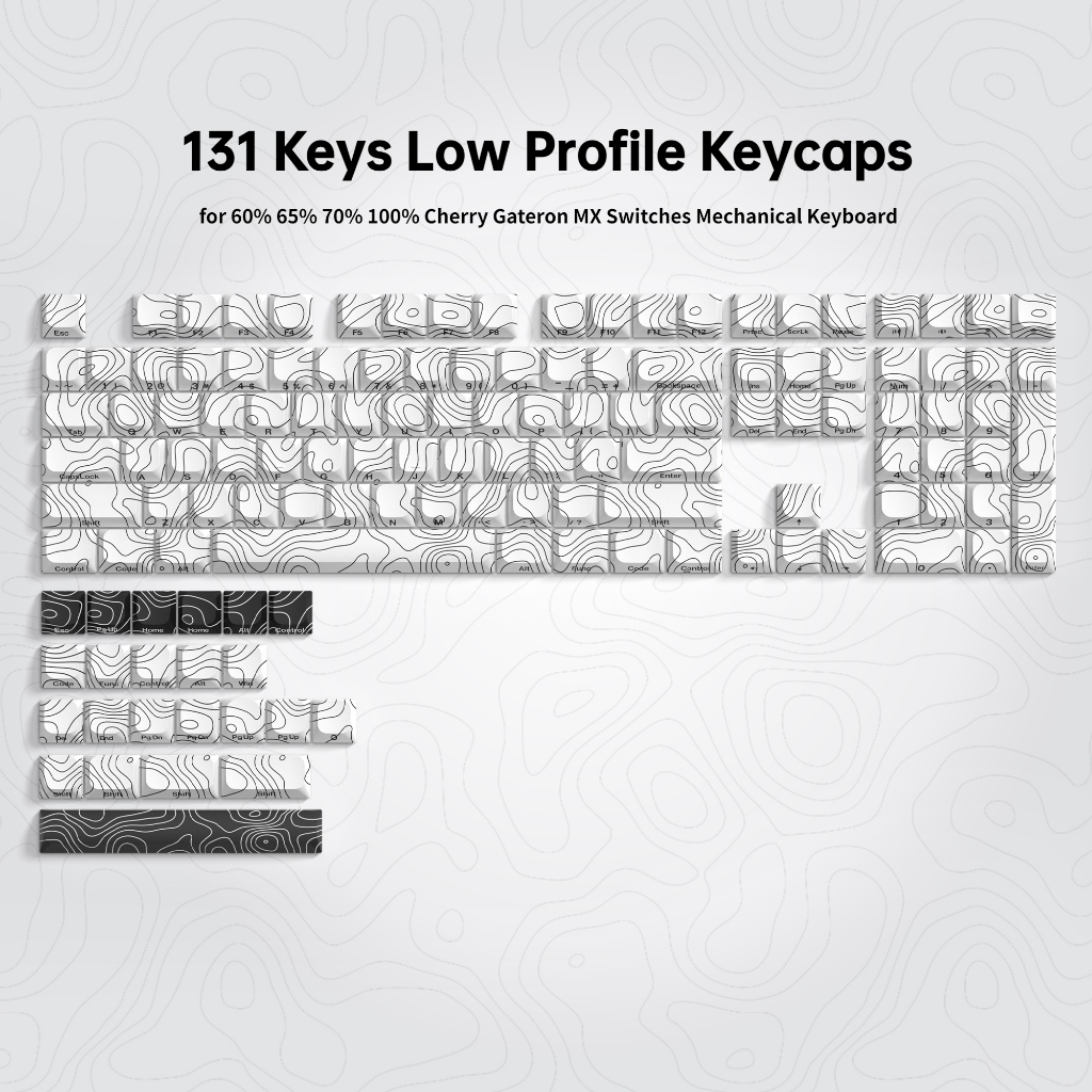 WOMIER 143 Keys Low Profile PBT Keycaps Full Set Double Shot Custom ...