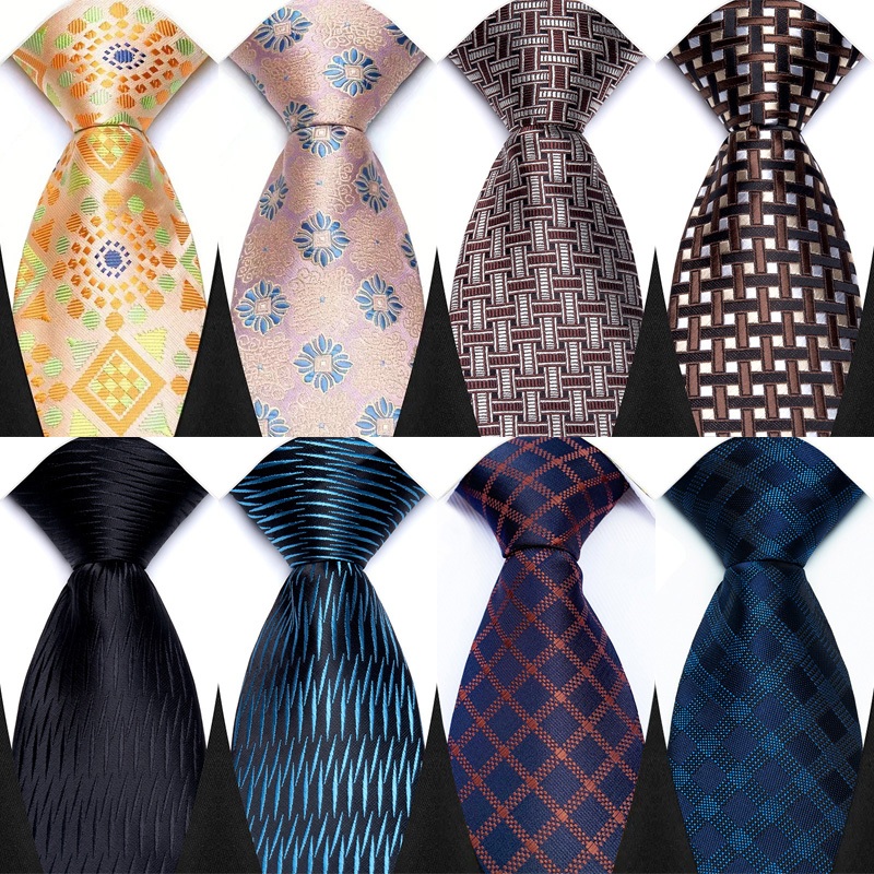 Luxury Necktie For Man 8CM Mens Ties Plaid Stripes Classic Business ...