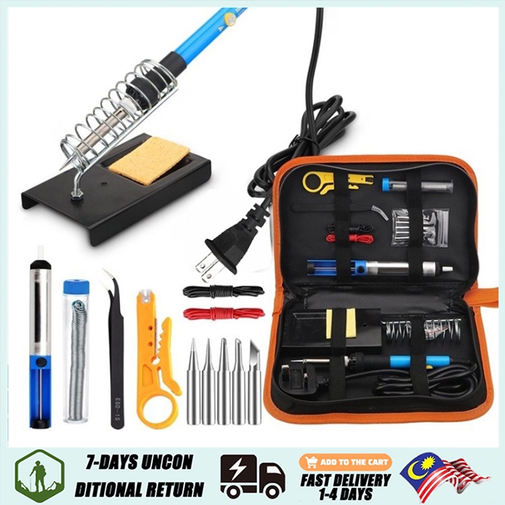 220V 60W Electric Soldering Iron Set Adjustable Temperature 200-450℃ with Multimeter Soldering ...