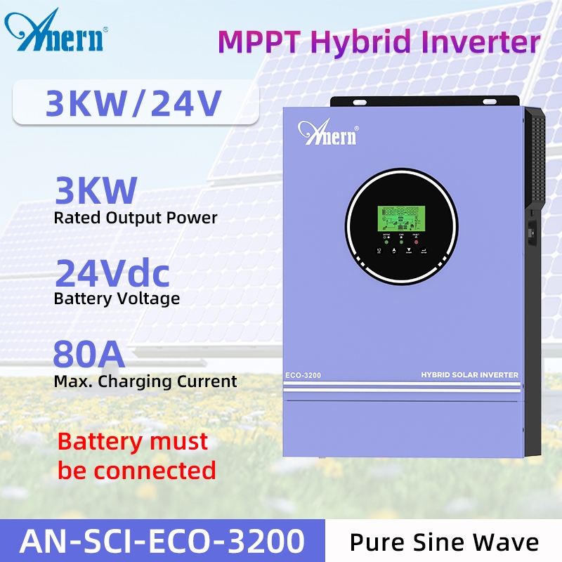 Anern 1KW/1.5KW/3.0KW/4.2KW MPPT Hybrid Solar Inverter off-grid Hybrid Inverter 12V/24V/48V 230V ...