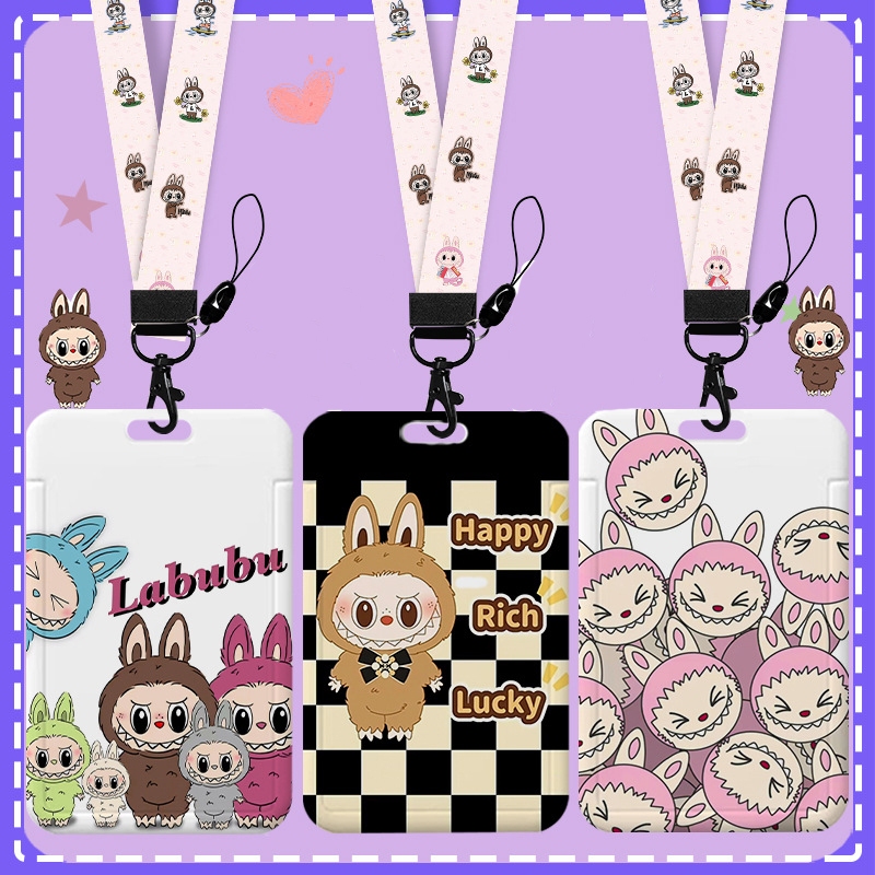 Cartoon Character Labubu Kids ID Business Badge Card Case Frame ABS ...