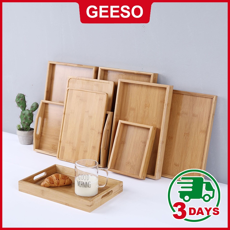 GEESO Wooden Serving Tray Food Tray For Tea Coffee Breakfast Serving ...