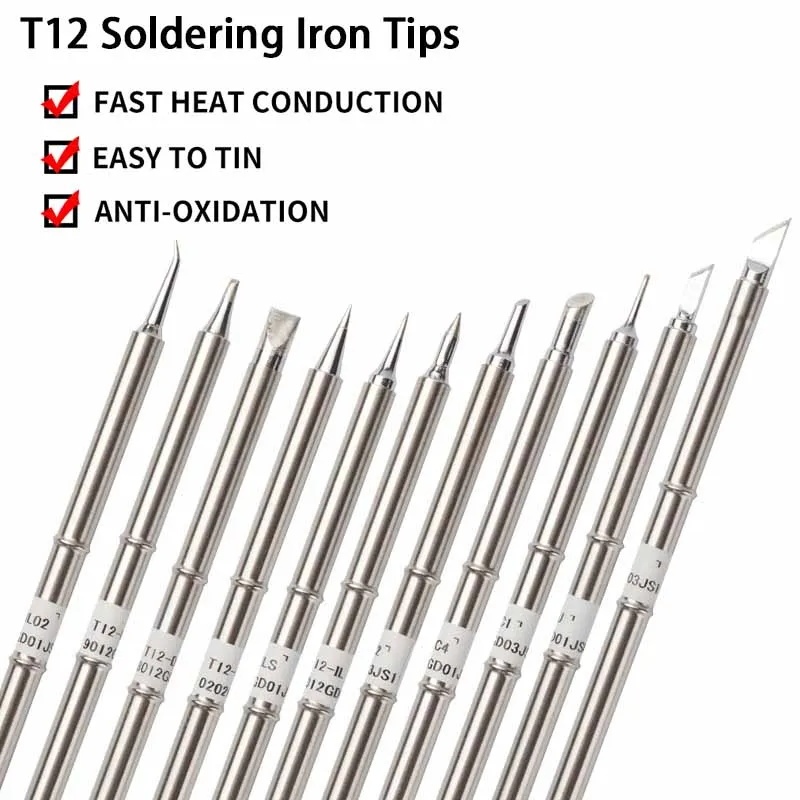 T12 Soldering Solder Iron Tips T12 Series Iron Tip for Hakko FX951 STC ...
