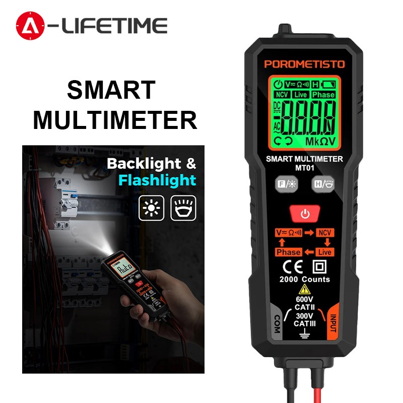 MT01 Smart Mini Digital Multimeter AC DC NCV Multimeter Tester ...