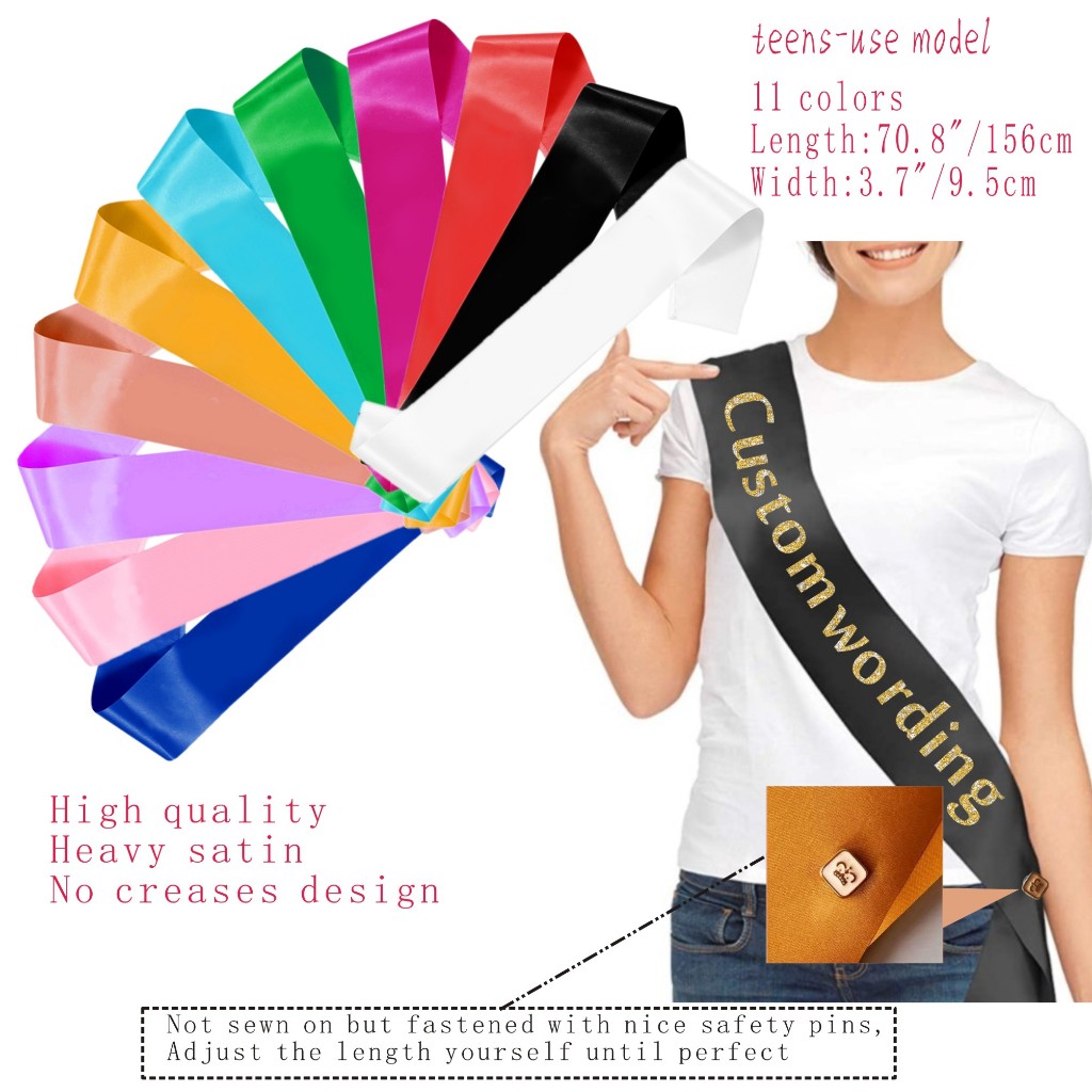 Custom Sash Customize Selempang Length 156cm（teens-use model ）Print ...