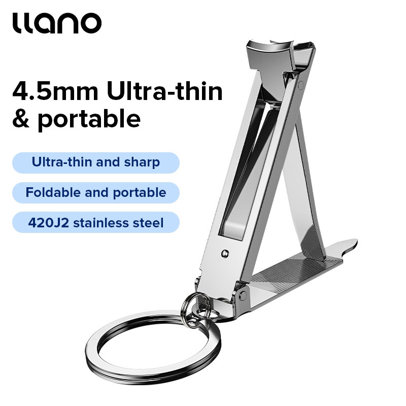LLANO Ultra-Thin Foldable Nail Clippers Portable Travel Nail Scissor ...
