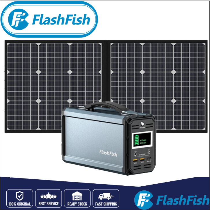 FlashFish G300 Spot goods shipped within 24 hours (300W Solar Generator Set) Flashfish Portable ...