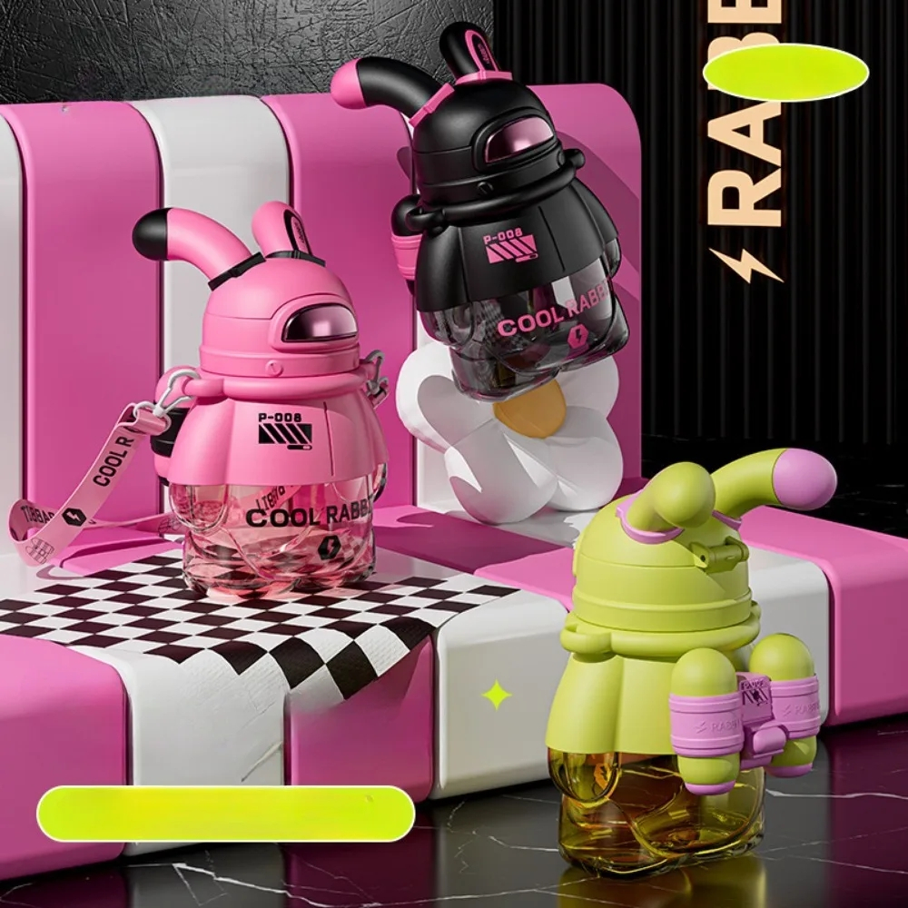 闪电兔太空杯防摔塑料杯 800ML Lightning Rabbit Space Water Bottle Tide Cool Large ...