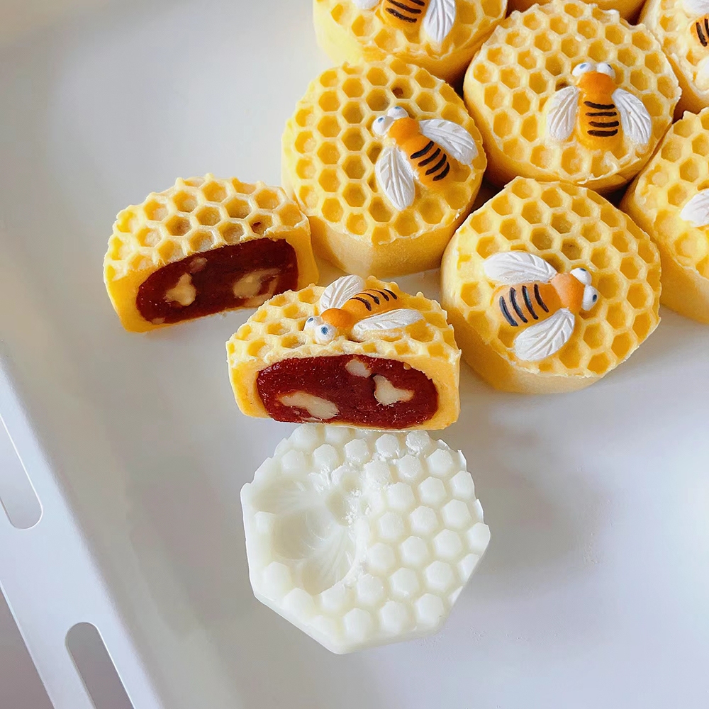 63g Mooncake Hand Pressed Mold Honeycomb Shape Bee Pattern Cookie ...