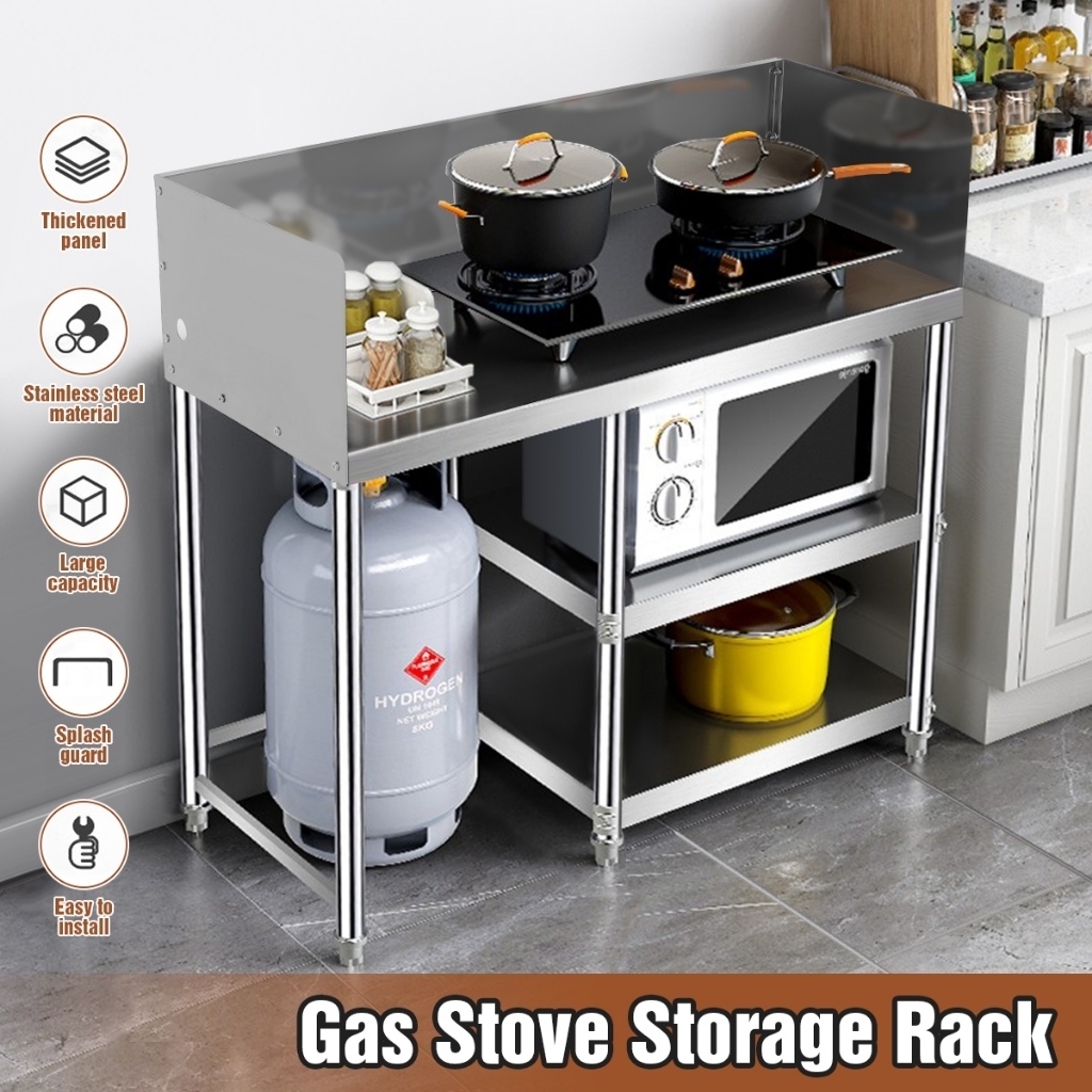 🔥Ready Stock🔥 rak dapur gas Stainless Steel Thickened kitchen stove ...