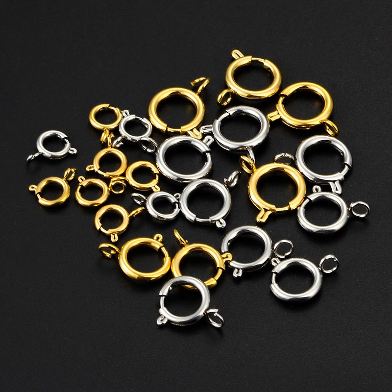 Stainless Steel Gold Round Claw Spring Clasps Hooks For Bracelet ...
