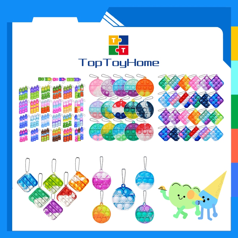 TTH Pop it Keychain silicone pop it fidget toy pendant finger bubble ...