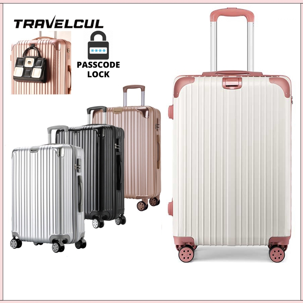 TRAVELCUL Koper 20/24 Inci - Koper Ringan ABS PC Dengan 8 Roda Spinner ...