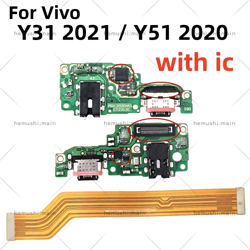 For Vivo Y31 2021 / Y51 2020 USB Dock Charger Port Plug Headphone Audio ...