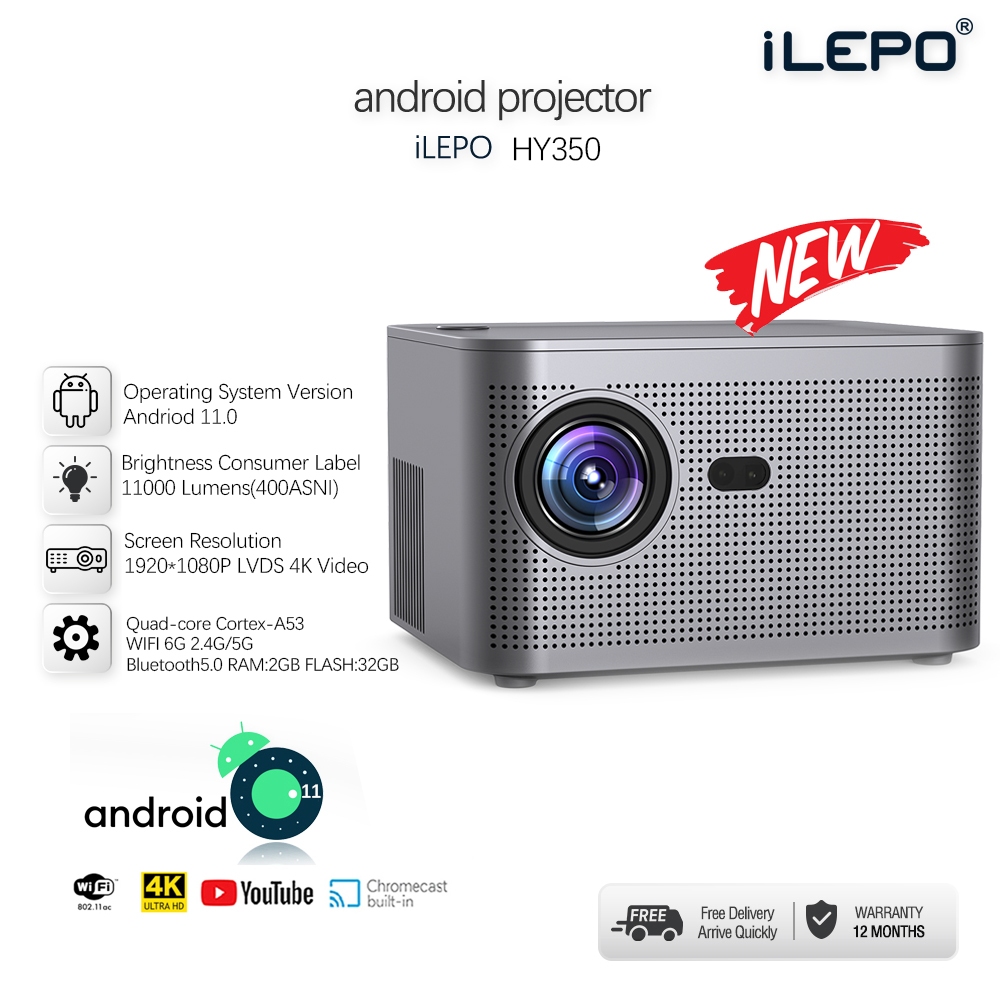 Projector ultra hd Video 400ANSI Lumen Full HD 4k DDR 2GB 32GB with ...