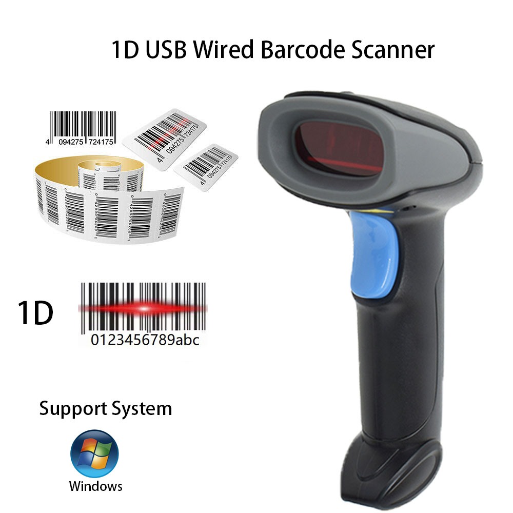 New product 1D USB wired handheld fast reading laser barcode scanner ...