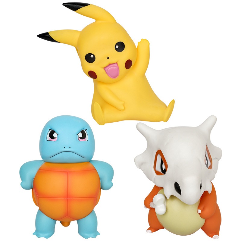 16cm Anime Pokemon Figure Pikachu Squirtle Cubone Pocket Monster Q ...