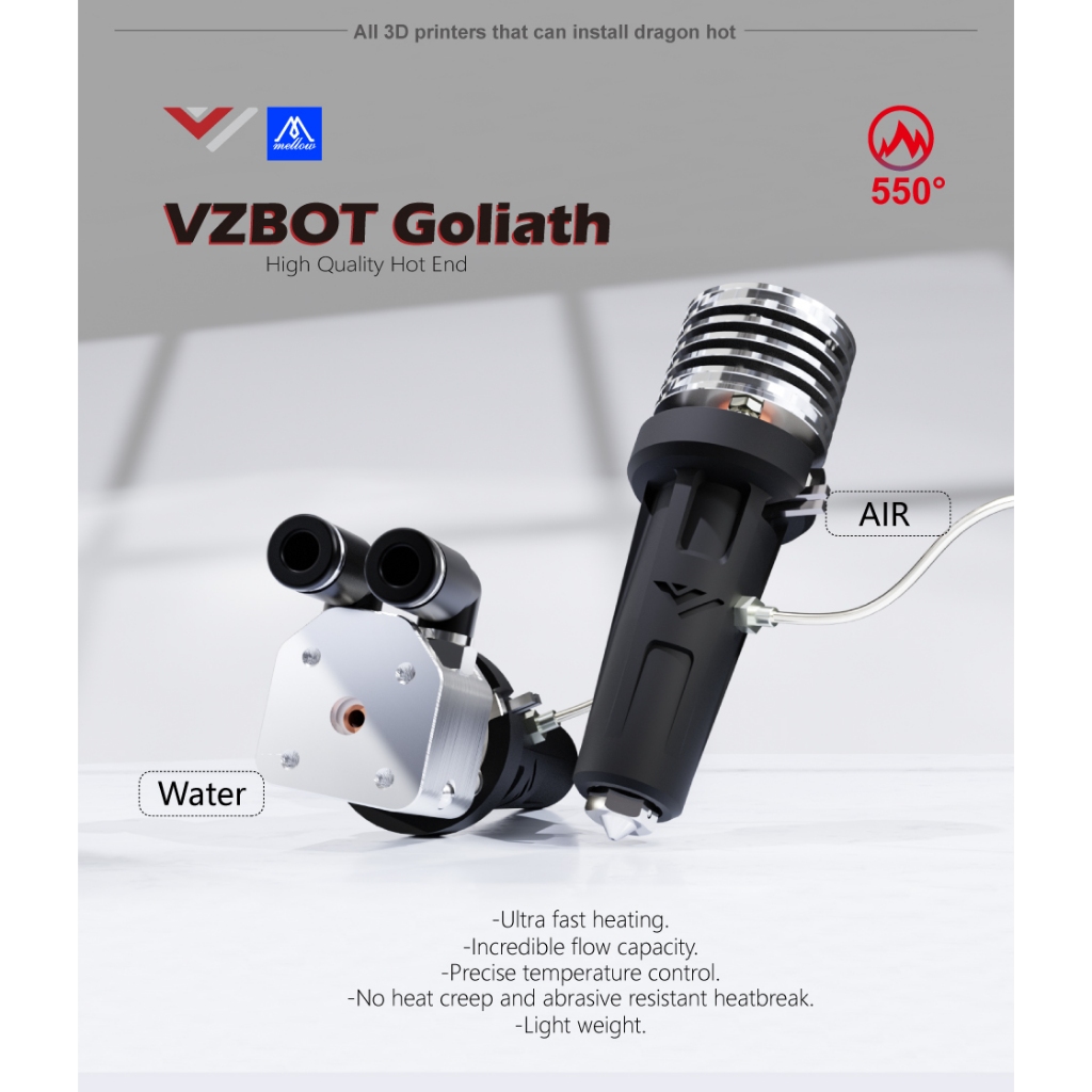 Mellow Goliath Hotend For High Speed Air / Water Vzbot High Speed DIY ...