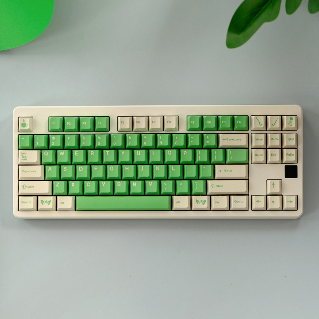 GMK Cream Matcha Cherry Profile PBT Dye Sublimation Keycap For MX ...