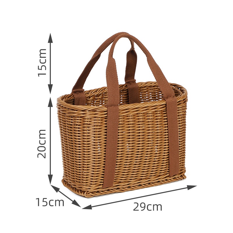 Sundries Basket with Handle Handmade Rattan Picnic Basket ...