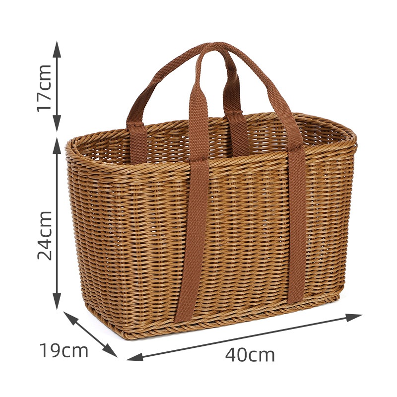 Sundries Basket with Handle Handmade Rattan Picnic Basket ...