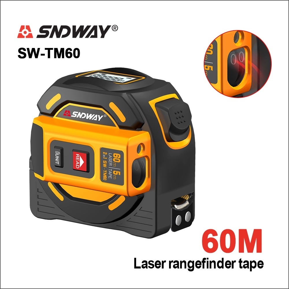 SNDWAY Laser Ranging Tape Measure SW-TM40 SW-TM60 Self-calibration ...