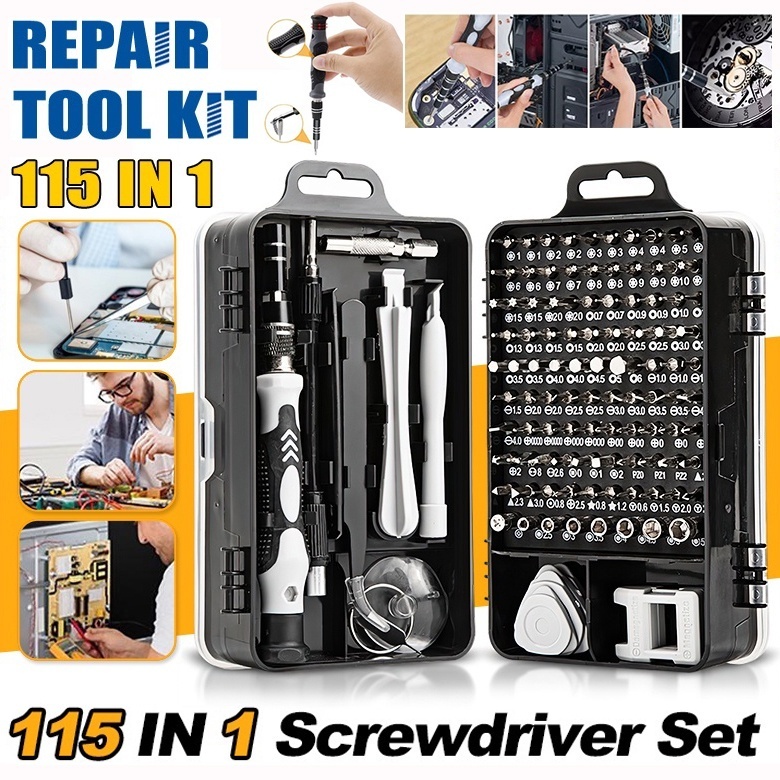 【115-in-1】DC Precision Screwdriver Set Mini Magnetic DIY Repair Tool ...