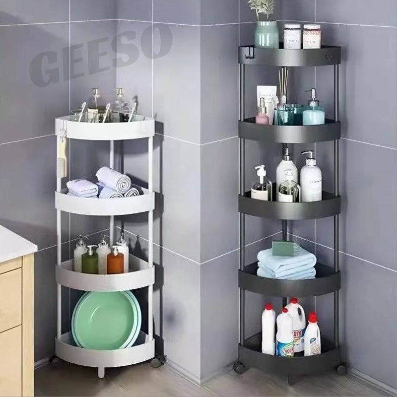 GEESO Tri-Corner Bathroom Rack Simple Corner Storage Rack Multipurpose ...