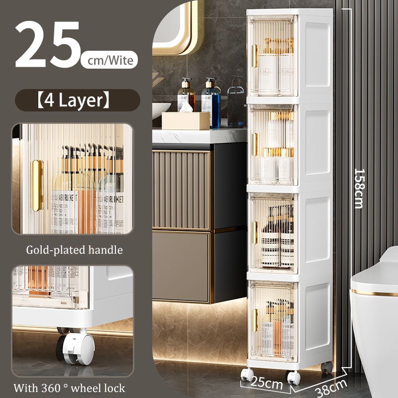 L25cm (2/3/4 Layers) Bathroom Toilet Waterproof Side Storage Cabinet ...