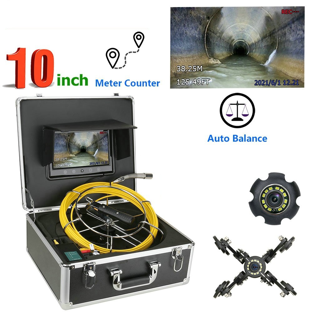 10" monitor Auto Self Leveling Meter Counter Drain Pipe Sewer Pipeline ...