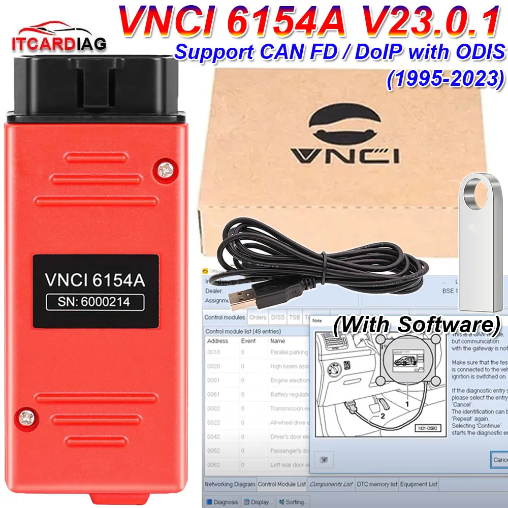 Latest VNCI 6154A Latest Version ODIS Software Support CAN FD and DoIP ...