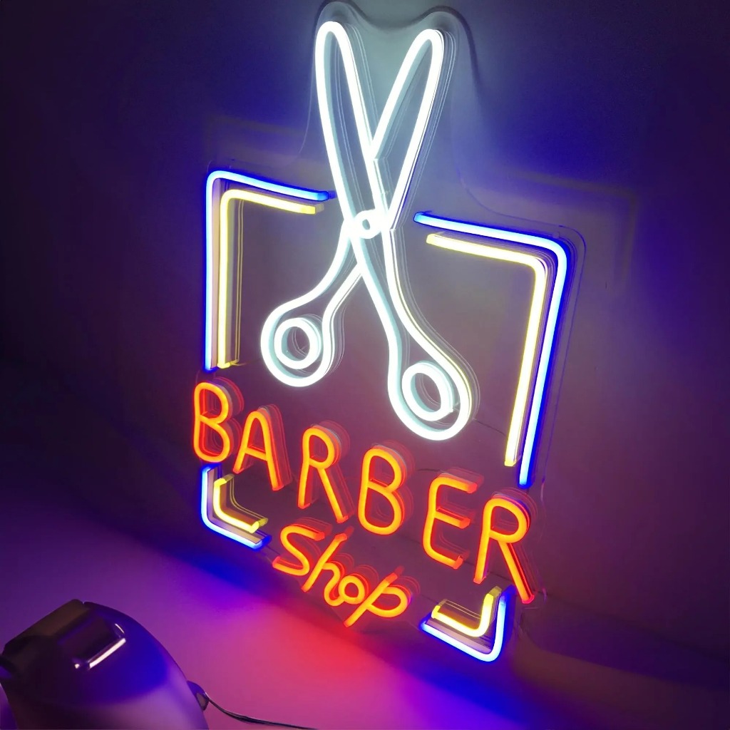 LED Hair Salon Neon Sign Led Light Barber Signboard Light for Wall ...
