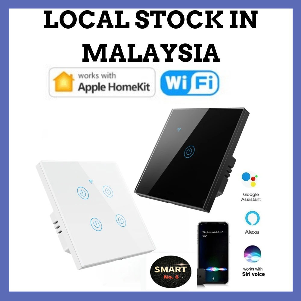 Apple Homekit WIFI 2 in 1 Smart Wall Switch Siri Voice Control Smart ...