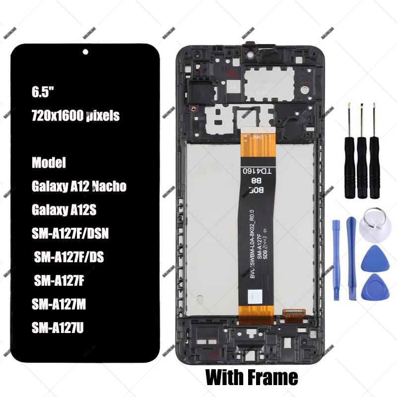 Samsung Galaxy A12 Nacho A127 LCD Display Touch Screen Digitizer Assembly Replacement | Shopee ...