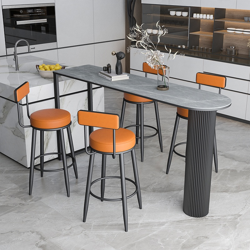 Light Luxury Bar Chair High Foot Bar Stool Family Living Room Dining ...
