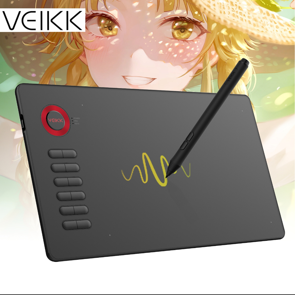 VEIKK A15 Graphic Drawing Tablet 10inch with 4 colors Support Android ...