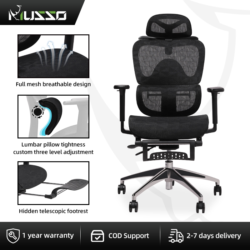 MUSSO E600 PRO Ergonomic Chair 3D Handrail and Adjustable Headrest ...