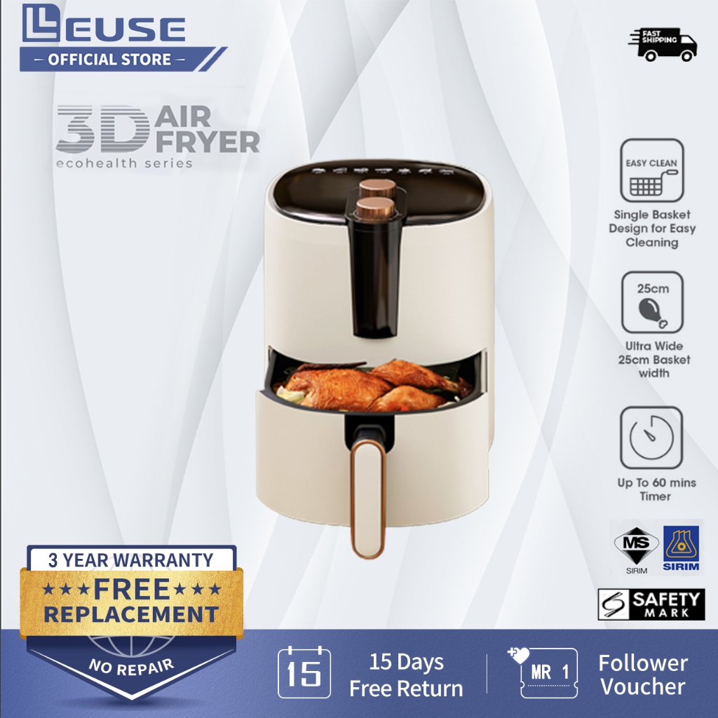 LEUSE 6L Air Fryer 1400W Touch Screen Multifunctional Oil Free Fully ...