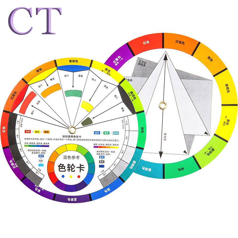 BORRENCE Color Wheel Card Color Mixing Guide Wheel 1pcs Watercolor ...