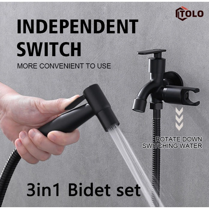 304 Stainless steel Bidet Spray Set Heavy Duty 3In1 Bathroom Hand Held ...