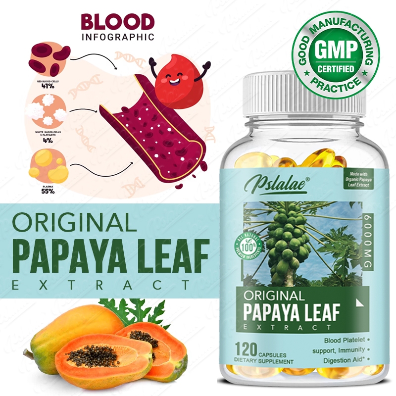 ORIGINAL PAPAYA LEAF - Made with Organic Papaya Leaf Extract, 6000MG ...
