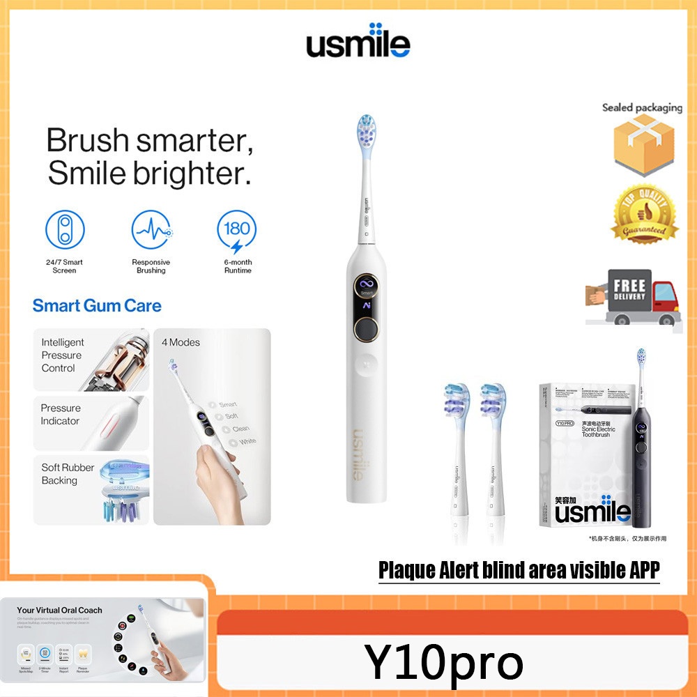 usmile Y10 PRO Electric Toothbrush with Smart Screen, Responsive Brushing, Smart Toothbrush with ...