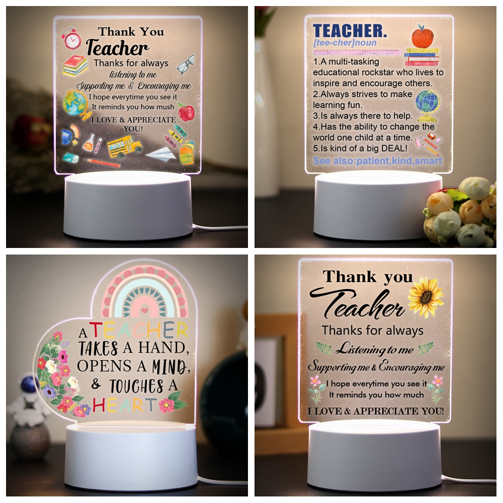 Gift for Teachers LED Night Light Gifts for Teacher Night Table Lamp ...