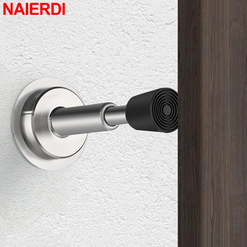 NAIERDI Adjustable Door Stopper Stainless Steel with Rubber Buffer ...