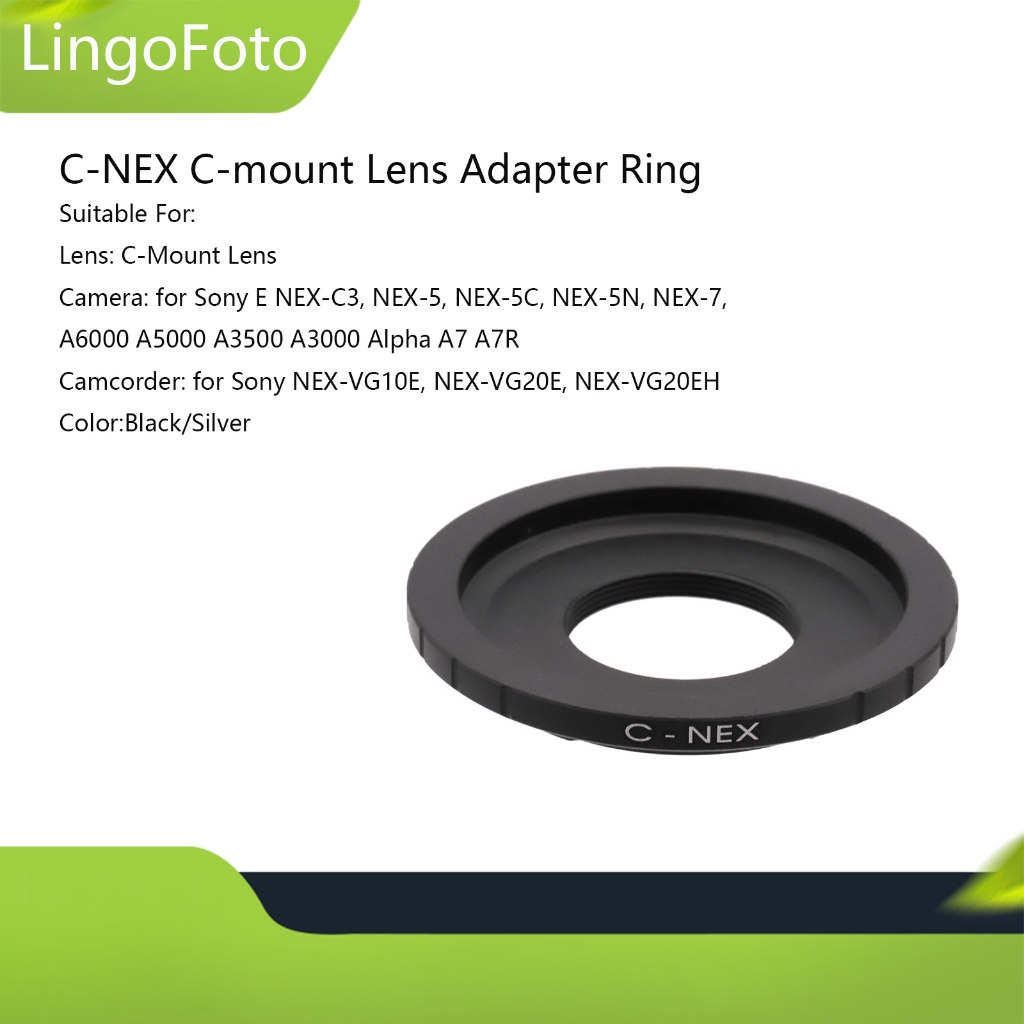 C-NEX C-mount Lens Adapter Ring for Sony NEX-7 a6000 a5000 Alpha A7 NEX ...